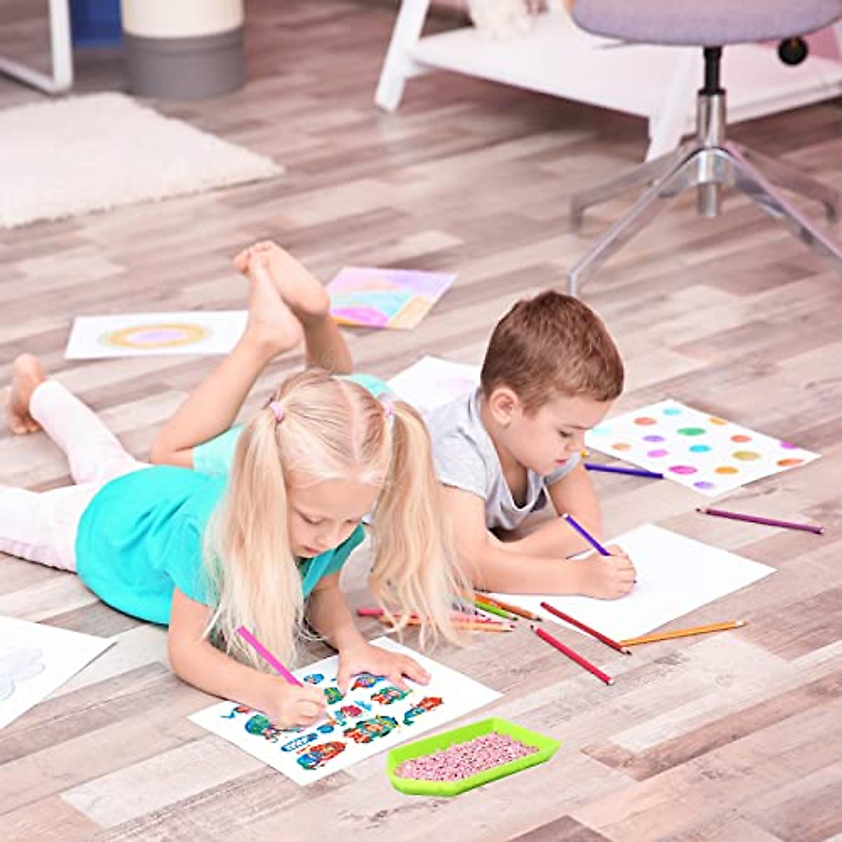 Gexru 13Pcs 5D Anime Diamond Painting Stickers Kits for Kids, DIY Diamond Painting Stickers, Handmade Digital Diamond Arts Craft Mosaic Stickers, Painting by Numbers Kits for Children Beginners (13)