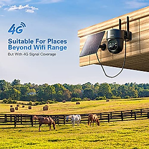Xega 4G LTE Cellular Security Camera Solar with SIM Card (Verizon AT&T T-Mobile),Wireless Outdoor No WiFi Security Camera,2K HD PTZ Night Vision Motion Detection 2 Way Talk SD&Cloud Storage