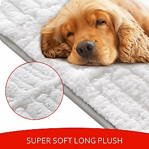 Dog Bed Crate Mat(30" X 19"), Soft Plush Dog Bed Pad Machine Washable Crate Pad, Dog Sleeping Mat with Anti Slip Bottom