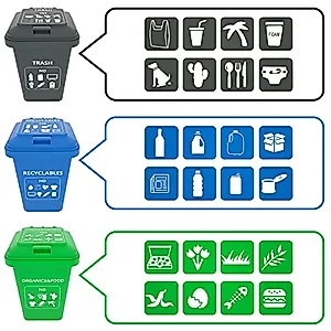 DUKVSG Large Wooden Garbage Truck Toy, Waste Management Recycling Truck Toy with 3 Trash Cans, Educational Toys and Gift for Kids, Toddlers, Boys, Girls 3 4 5 6 7 Years Old