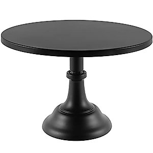 FUNSUEI 12 Inch Round Metal Cake Stand, Detachable Metal Cupcake Stand, Dessert Display Plate for Weddings, Tea Parties, Birthday Parties and Other Celebrations, Black