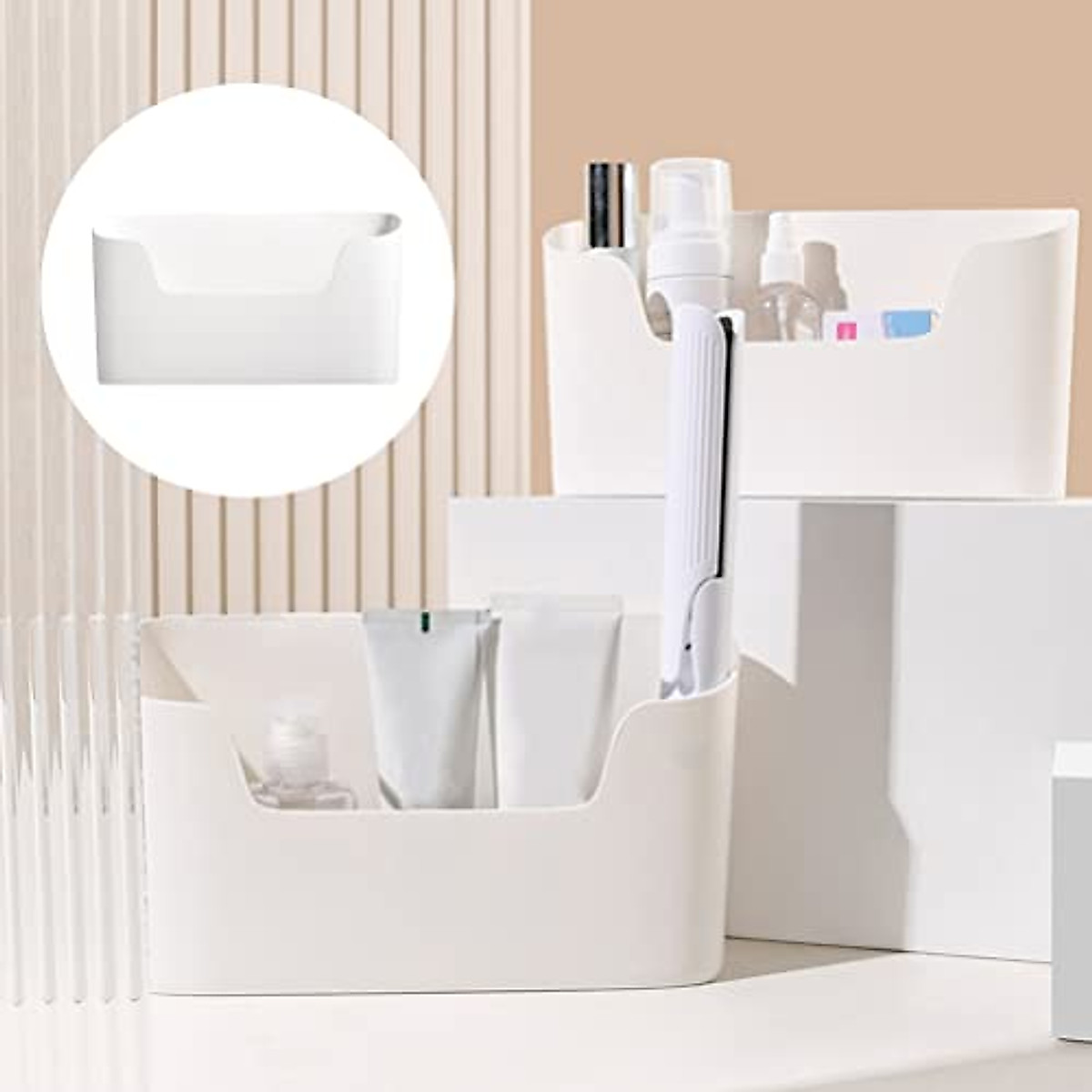 Hanging Storage Box Wall Mount: White Sundries Holder Self Adhesive Wall Organizer Punch Free Shelf Holder for Phone Reading Glasses Remote Control Remote Control Holder