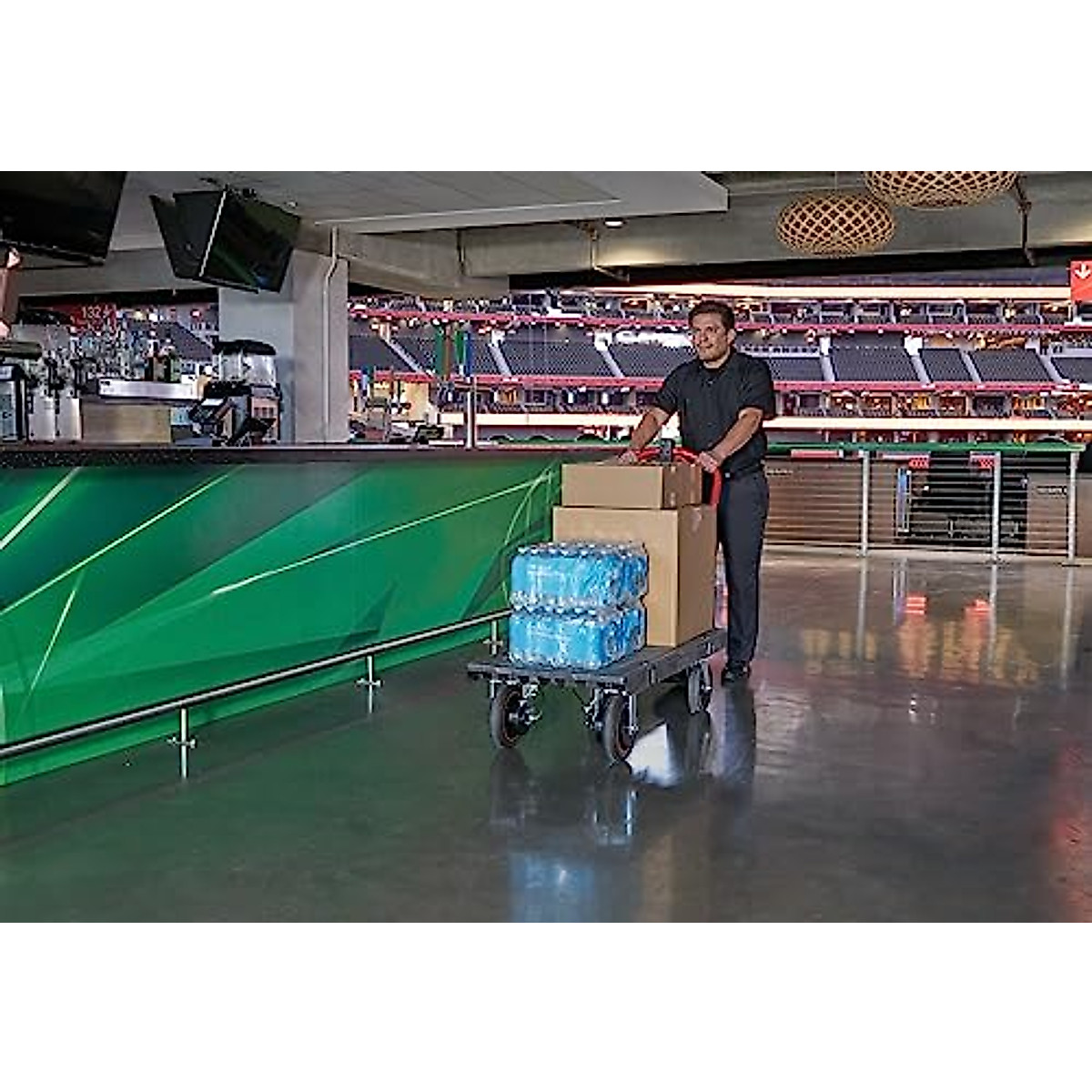Rubbermaid Commercial Products Platform Truck Motorized Kit, Medium Size, 24"x48", for Moving Heavy Loads in Industrial/Commercial/Warehouse Environments