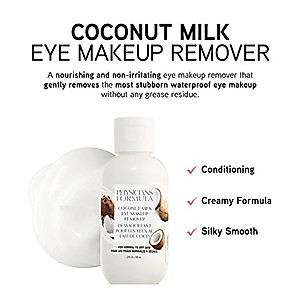 Physicians Formula Eye Makeup Remover Coconut Milk Waterproof Eye Makeup Remover, Dermatologist Tested, Oil-Free, for Sensitive Skin, 2 Fl Oz (Pack of 1)