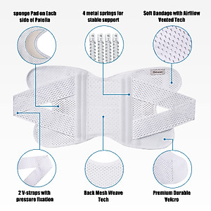 Galvaran Knee Brace with Side Stabilizers for Meniscal Tear Knee Pain ACL MCL Arthritis Injuries Recovery, Breathable Adjustable Knee Support for Men and Women