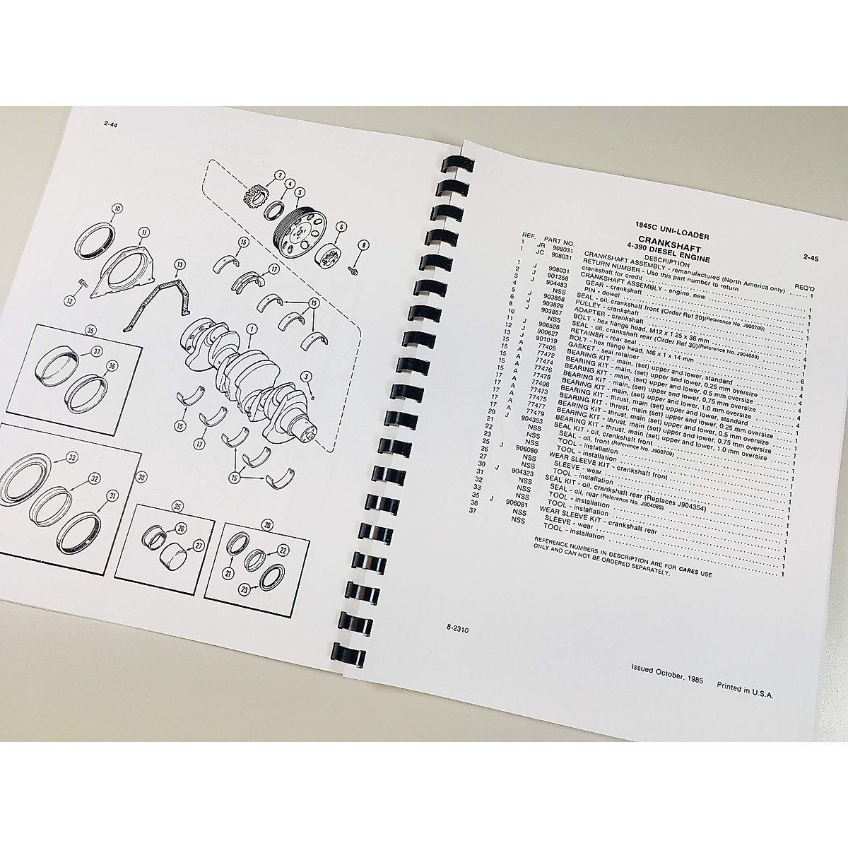 J I Case 1845C Uni Loader Parts Manual Catalog Skid Steer Assembly Exploded View Y