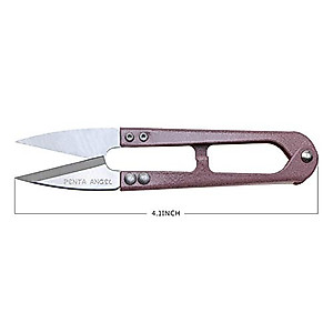 2Pcs Multicolor Mini Sewing Scissors Clipper with 2Pcs Leather Scissors Sheath Cover Small Embroidery Thread Thrum Yarn Trimming Nipper for Stitch DIY Supplies (Pink/Gray)