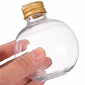 Baluue Christmas Drink Balls 10pcs Clear Christmas Booze Balls 150ml Tree Fillable Ornaments Water Bottle Bulbs Shape Plastic Pendant for Home Decoration Party Decoration Golden