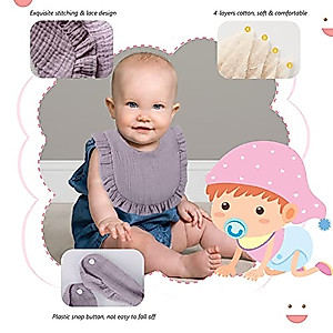 Mccotwe Baby Bibs Muslin Bibs Drool Bibs Teething Bibs 4-Layer 100% Cotton for Unisex Boys Girls Absorbent&Soft&Breathable Scarf Muslin Baby Drool Bibs
