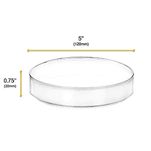 EISCO Plastic Petri Dish with Lid - 5" Diameter, 0.75" Depth - Molded in Polypropylene - Reusable - Translucent
