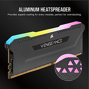 Corsair Vengeance RGB Pro SL 32GB (2x16GB) DDR4 3600 (PC4-28800) C18 1.35V Optimized for AMD Ryzen - Black (CMH32GX4M2Z3600C18)