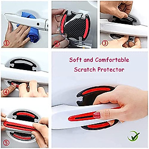 Car Door Handle Protector Handle Cup Protector Stickers and Decals for Cars Scratch Protector Exterior Car Accessories Red