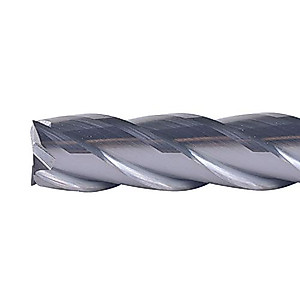 SpeTool 12411 4 Flutes Carbide CNC Square Nose End Mill, 1/4 inch Shank Diameter, 3 inch Long, Upcut CNC Router Bit with Coated