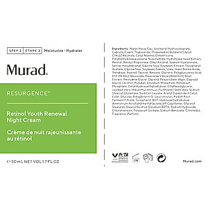 Murad Resurgence Retinol Youth Renewal Night Cream – Anti-Aging Retinol Moisturizer for Wrinkles and Fine Lines – Hydrating, Firming, and Smoothing Skincare Treatment, 1.7 Fl Oz