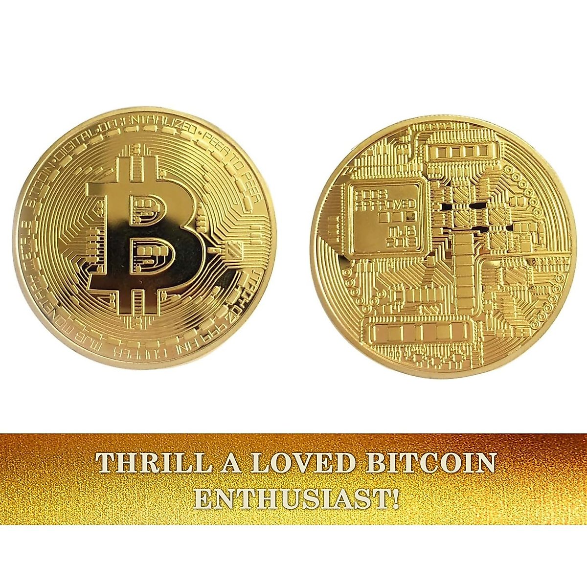 SOLIPECT 9PC Bitcoin Coin | Physical Bitcoin with Protective Case, Gold Plated Bitcoin for Commemoration, Gifts for Men (Gold)