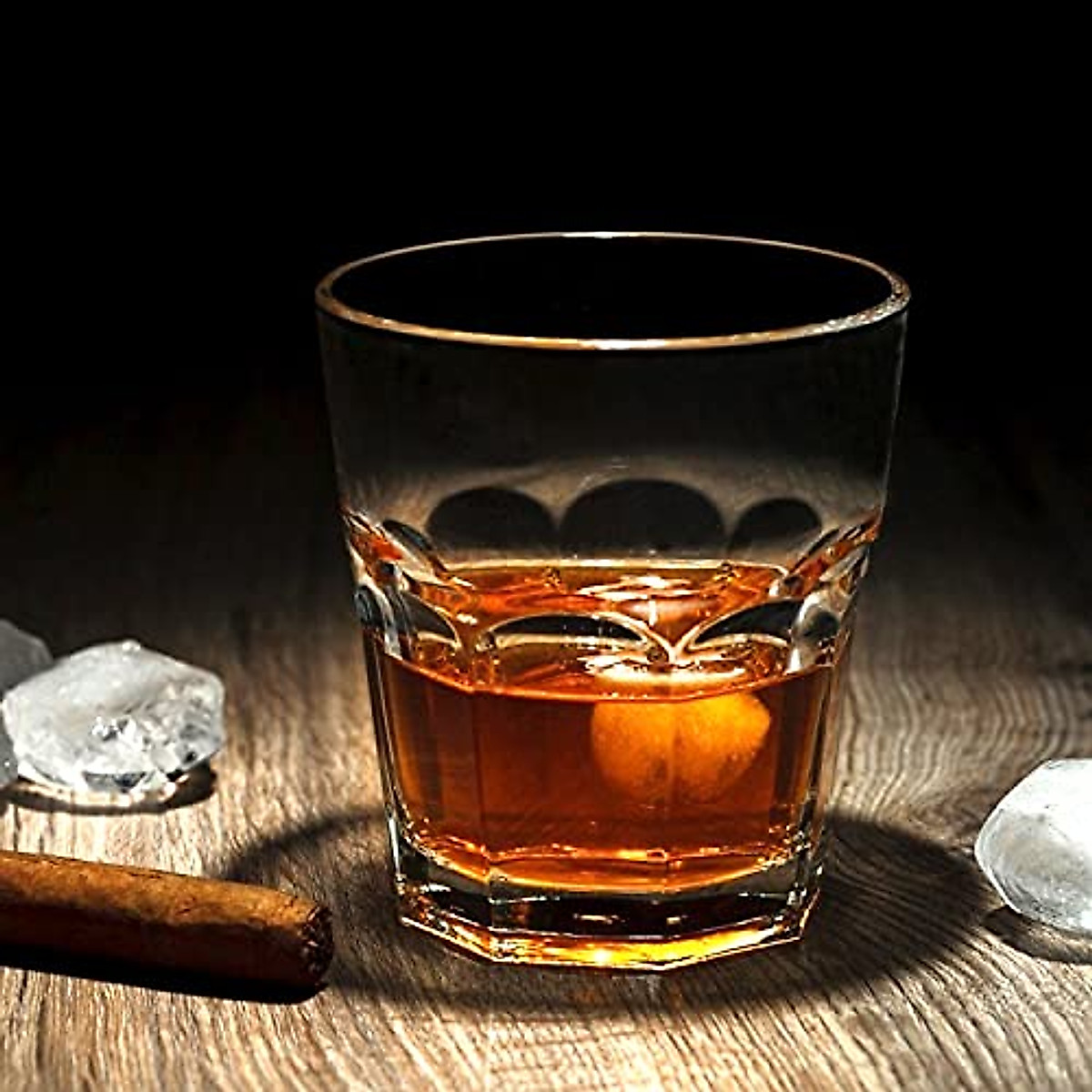 Rock Bar Stackable Beverage Glasses – Set Of 8 Dishwasher Safe Drinking Glasses For Soda, Juice, Milk, Coke, Beer, Spirits – 5oz Durable Tempered Glass Water Tumblers For Daily Use