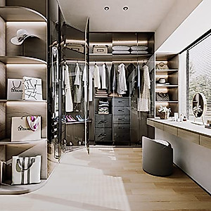 YITAHOME 7-Drawer Fabric Dresser, Furniture Storage Tower Cabinet, Organizer for Bedroom, Living Room, Hallway, Closet & Nursery, Sturdy Steel Frame, Wooden Top, Easy-to-Pull Fabric Bins(Charcoal)