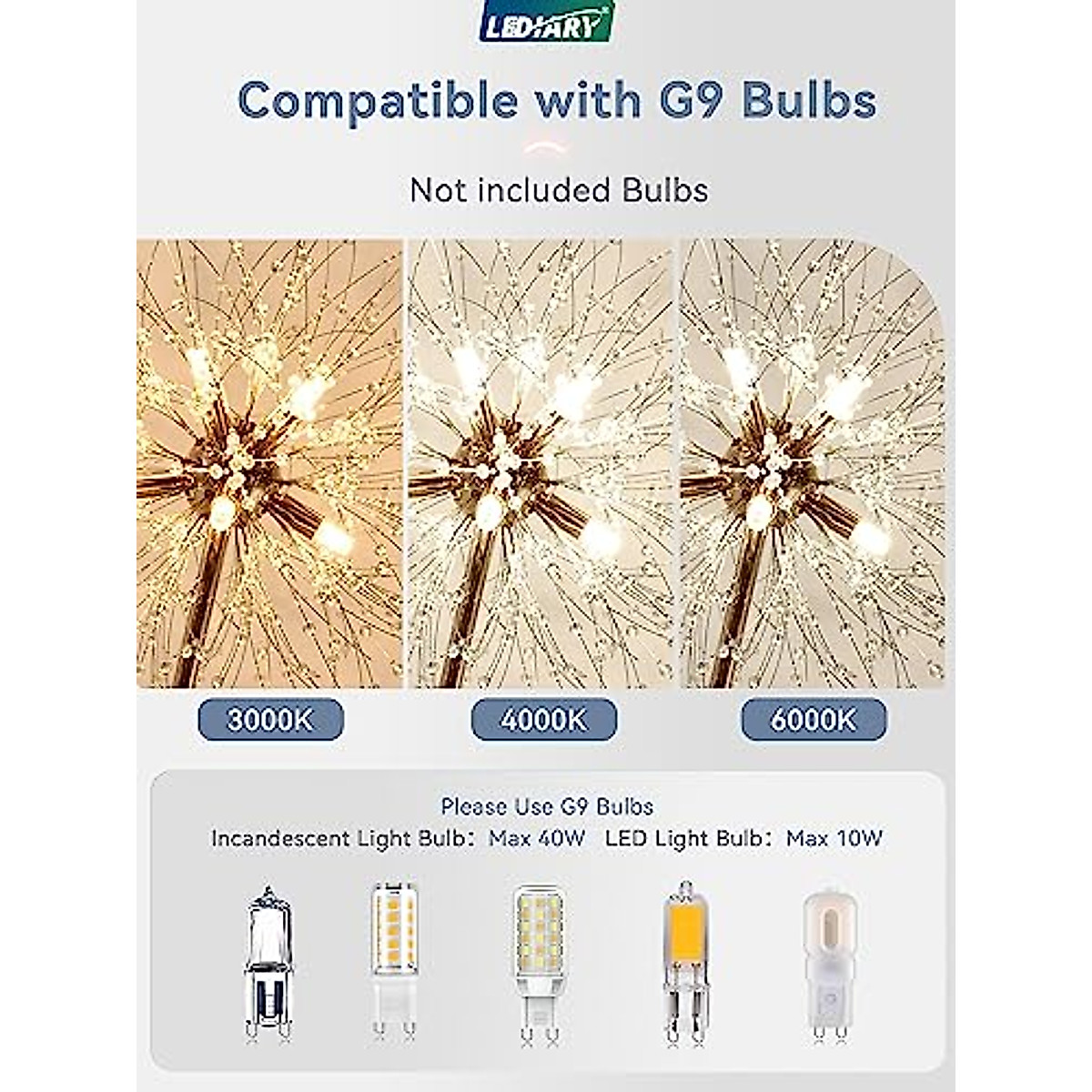 LEDIARY 75 Inch Tall Floor Lamp, Modern Standing Lamp for Living Room, LED Crystal Floor Lamp with On/Off Foot Switch, Industrial Gold Floor Lamp, Metal Tall Pole Lamp for Bedroom Office