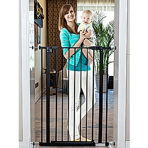 Kinfant 41-Inch Extra Tall Walk Thru Baby Gate,Bonus Kit, Includes 6-Inch Extension Kit, 4 Pack Pressure Mount Kit and 4 Pack Wall Cups and Mounting Kit