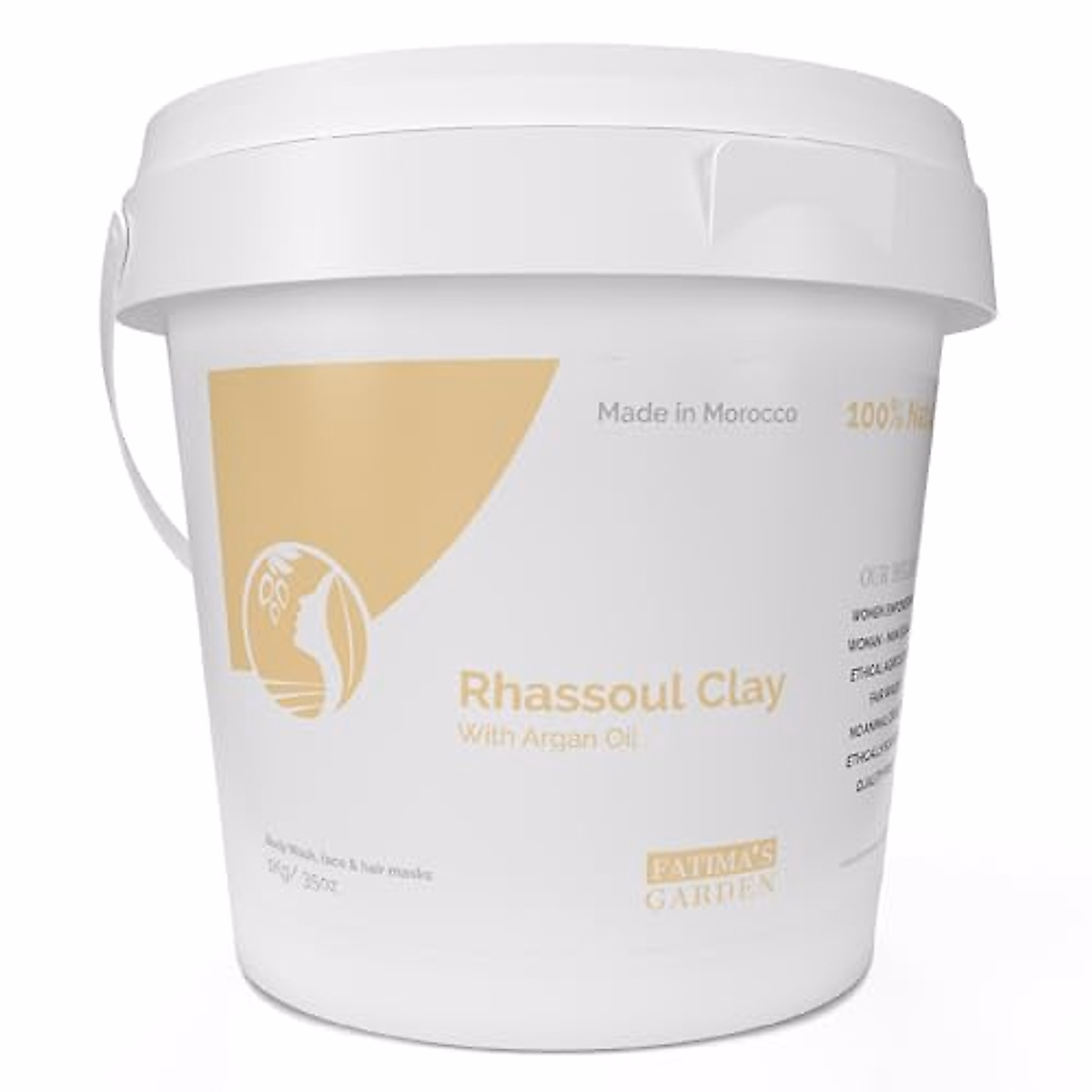 Fatima's Garden Rhassoul Clay with Argan & Eucalyptus - Detox & Soften, 1Kg