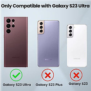 Caka for Samsung Galaxy S23 Ultra Case, S23 Ultra Case with Slide Camera Cover & Kickstand Built-in 360° Rotate Ring Stand Magnetic Protective Case for Galaxy S23 Ultra 5G- Green