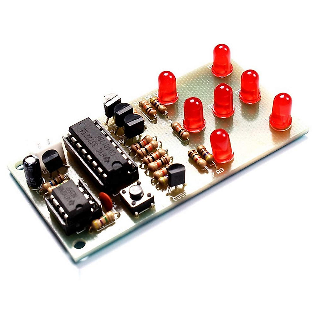 Electronic Dice Kit, Circuit Electronic Dice, Metal 7 LEDs 4.5~5V for Fun Electronic Production Set Replace Real Dice