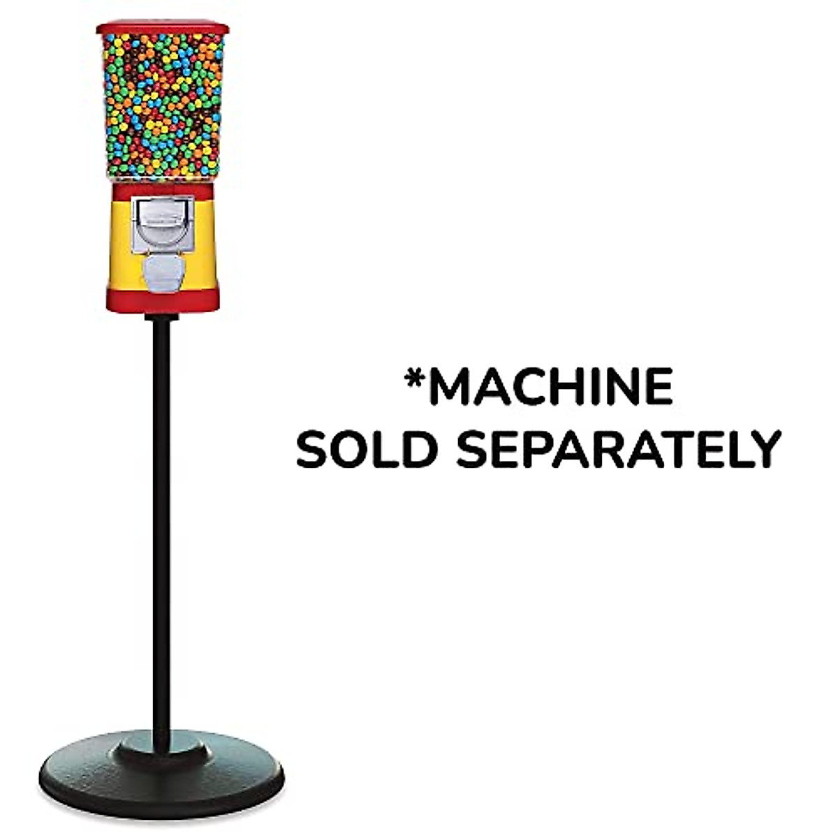 Single Black Metal Stand with Square Base for Candy Gumball Bulk Vending Machines