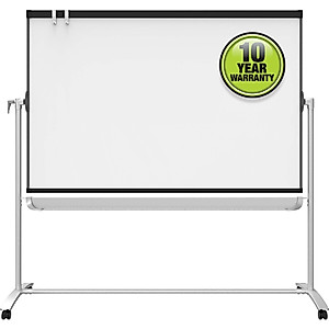 Quartet Easel, Magnetic, 6' x 4', Reversible, Whiteboard/Flipchart, Prestige 2 Mobile Presentation, Graphite Frame (ECM64P2)