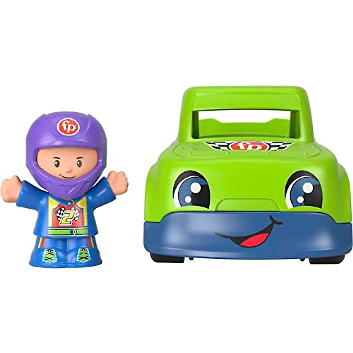 Fisher-Price Little People Race Car, Push-Along Vehicle and Figure Set for Toddlers and Preschool Kids Ages 1-5 Years