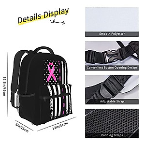 Cool Breast Cancer Survivor Women Pink 3d Printed Fashion Unisex Large Travel Daypack School Bag Laptop Backpack School For Youth Adult