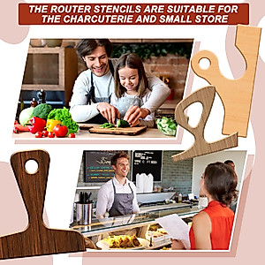 5 Pcs Acrylic Charcuterie Board Handle Template Clear Cutting Board Router Template Angled Curvy Triangle Woodworking Tracing Stencils Laser Cut Guide Tools (Lively Style)