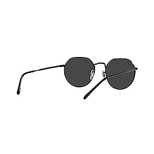 Ray-Ban RB3565 Jack Round Sunglasses, Black/Polarized Black, 53 mm