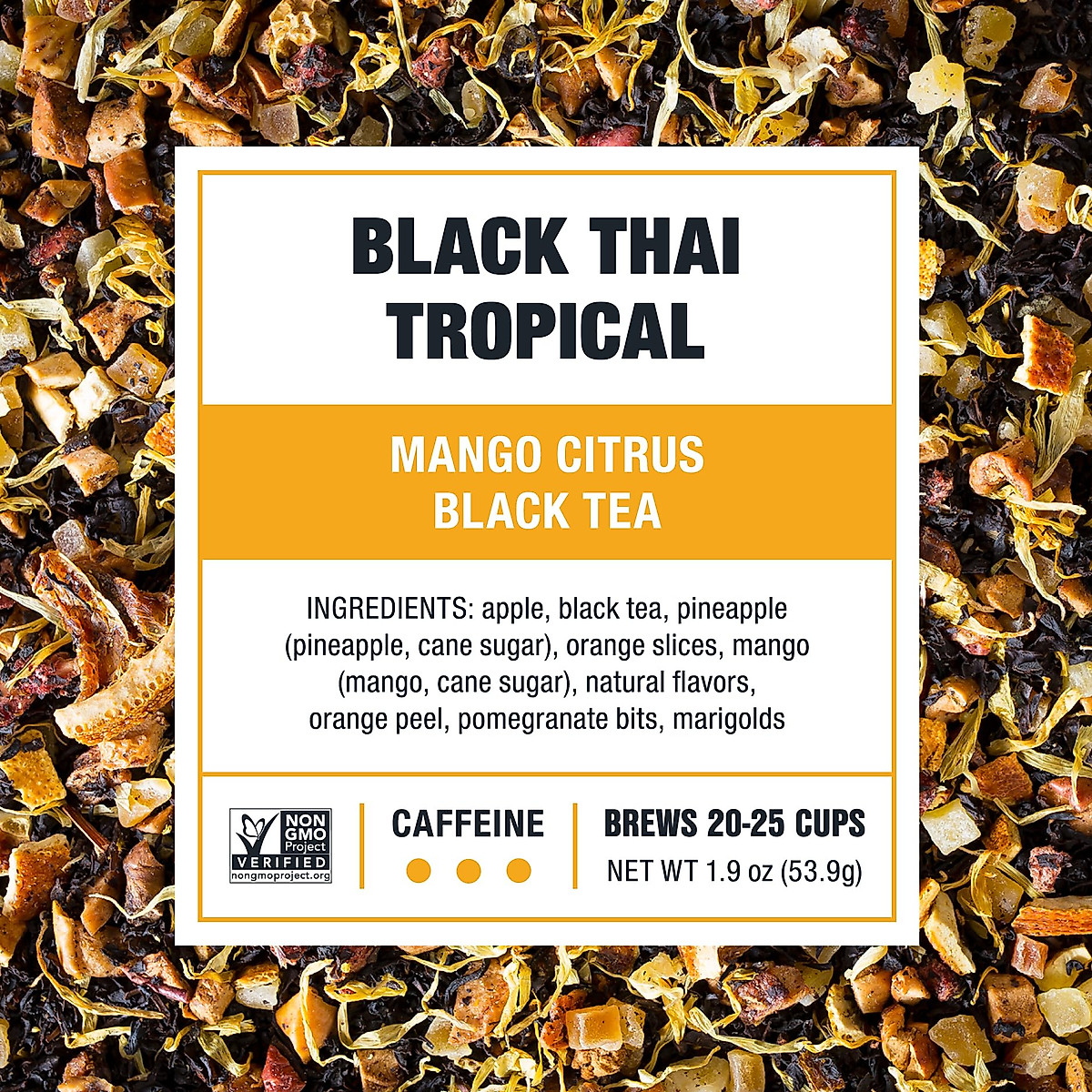 Tiesta Tea - Black Thai Tropical | Loose Leaf | Mango Citrus Black Tea | Premium Blend | High Caffeinated | Make Hot or Iced & Brews Up to 25 Cups | 1.9oz Resealable Pouch