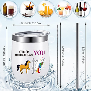 Patelai Funny Other Mother in Laws You Unicorn Wine Tumbler Birthday Gifts for Mom from Daughter Son Gifts for Mother in Law Mother's Day 12 oz Vacuum Insulated Tumbler with Box, Lid, Straw (White)