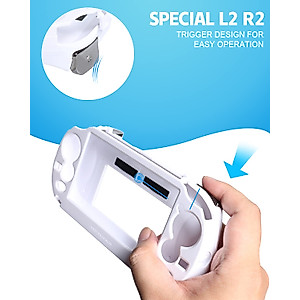 L2 R2 Trigger Hand Grip Shell Controller Protective Case for Sony PS Vita 1000 (White)