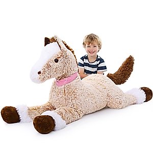 MaoGoLan Large Horse Plush Stuffed Animal, Big Horse Pillow Plush Toy, Ridable Huge Stuffed Pony, Giant Horse Plush Pillow for Kids 47 inches