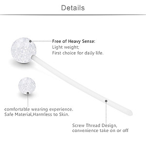 SCERRING Pregnancy Belly Button Rings 14G Clear Acrylic Bioflex Opal Sport Maternity Belly Navel Ring Barbell Body Jewelry Piercing 10PCS White