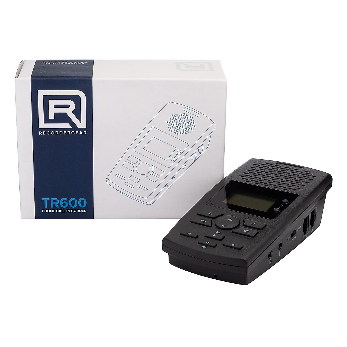 RecorderGear TR600 Landline Phone Call Recorder for Analog/IP/Digital Lines, Automatic Telephone Recording Device - 16GB