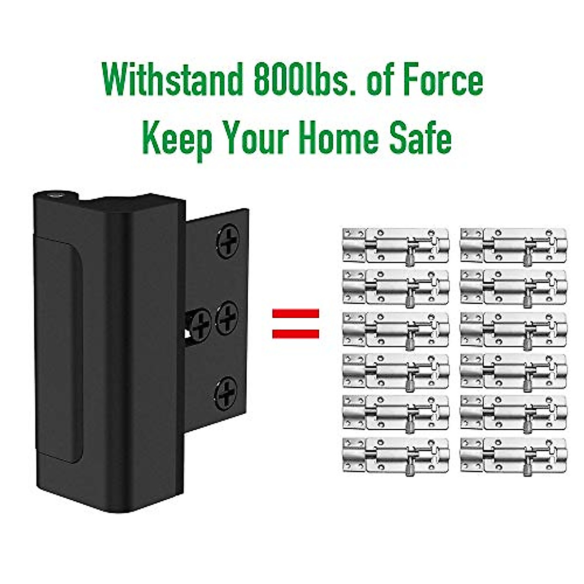 Door Reinforcement Lock ,3" Security Door Lock for Kids,Home Child Proof Door locks Withstand 800 lbs for Inward Swinging Door ,Easy to Install.