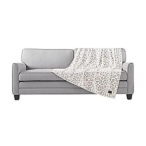 Juicy Couture - Throw Blanket | Cozy Leopard | Plush and Cozy | Decorative Blankets for Sofas, Chairs and Beds| Luxurious and Soft | Chic Home Decor | Measures 50" x 70" | White/Pink/Grey