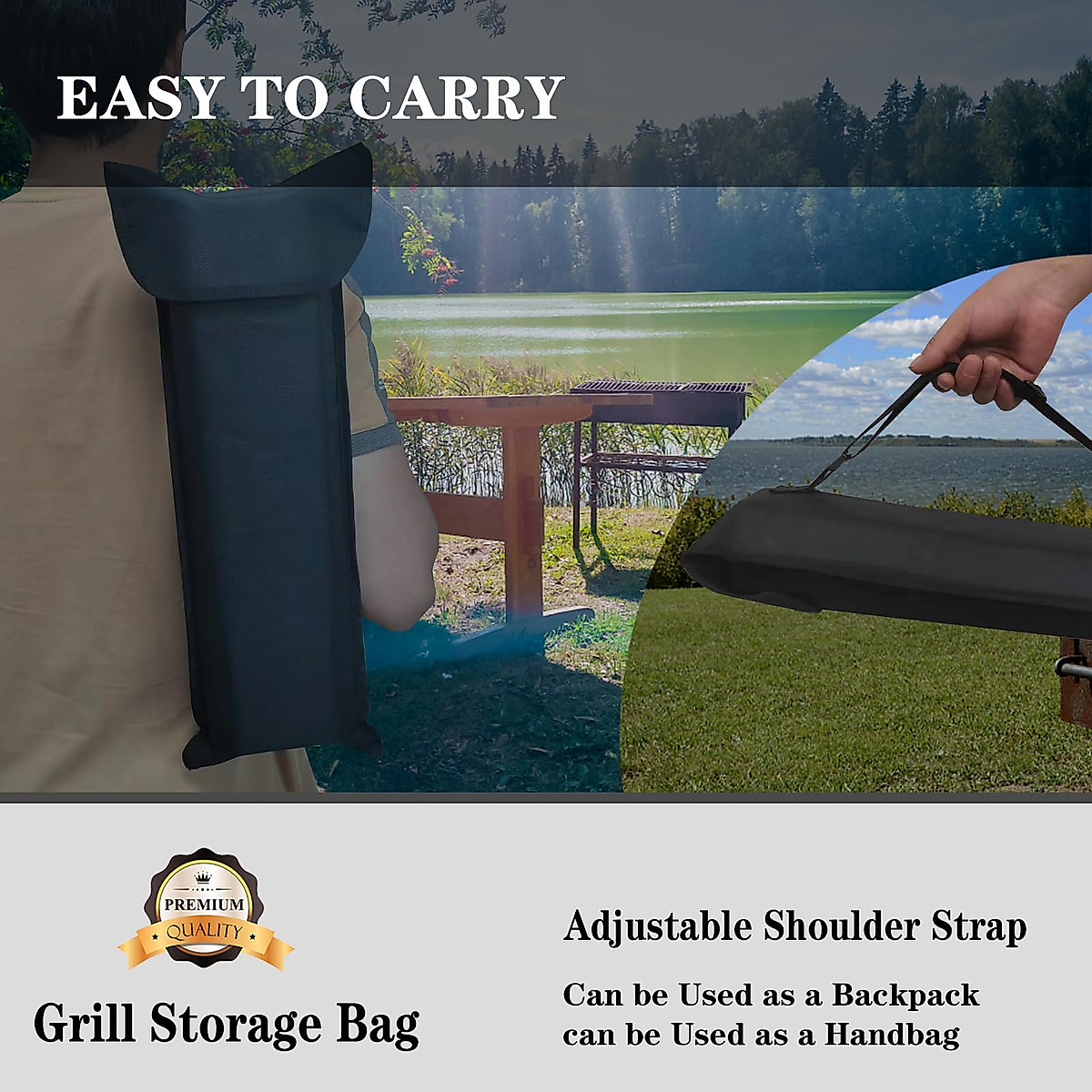 Rilltowpe BBQ Storage, BBQ Bags for Outdoor Grilling, BBQ Tool Storage, BBQ Hardware and Tools BBQ Bags, Portable BBQ Bags for Camping and Hiking BBQs.