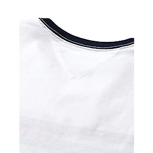 Tommy Hilfiger Men's Short Sleeve Signature Stripe Graphic T-Shirt, Bright White, SM