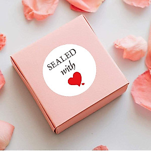 reMarkable Sealed with Love Stickers, 1.5 Inch Kraft Paper Heart Stickers, 500 Labels on a Roll, White