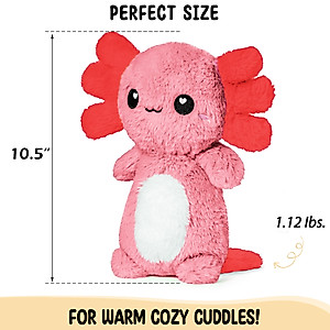 Axolotl Microwavable Unscented Heating Pad for Women and Kids- Cute Soft Cozy Pillow Plush Heatable Warm Stuffed Animals - Kawaii Hot and Cold Plushie Food Toy - Axolotl Gifts for Girls and Boys