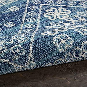 Nourison Passion Bohemian Navy Blue 8' x 10' Area -Rug, Easy -Cleaning, Non Shedding, Bed Room, Living Room, Dining Room, Kitchen (8x10)