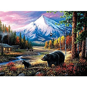 HommomH 40"x50" Blanket Soft Fluffy Fleece Throw for Sofa Bed Forest Black Bears