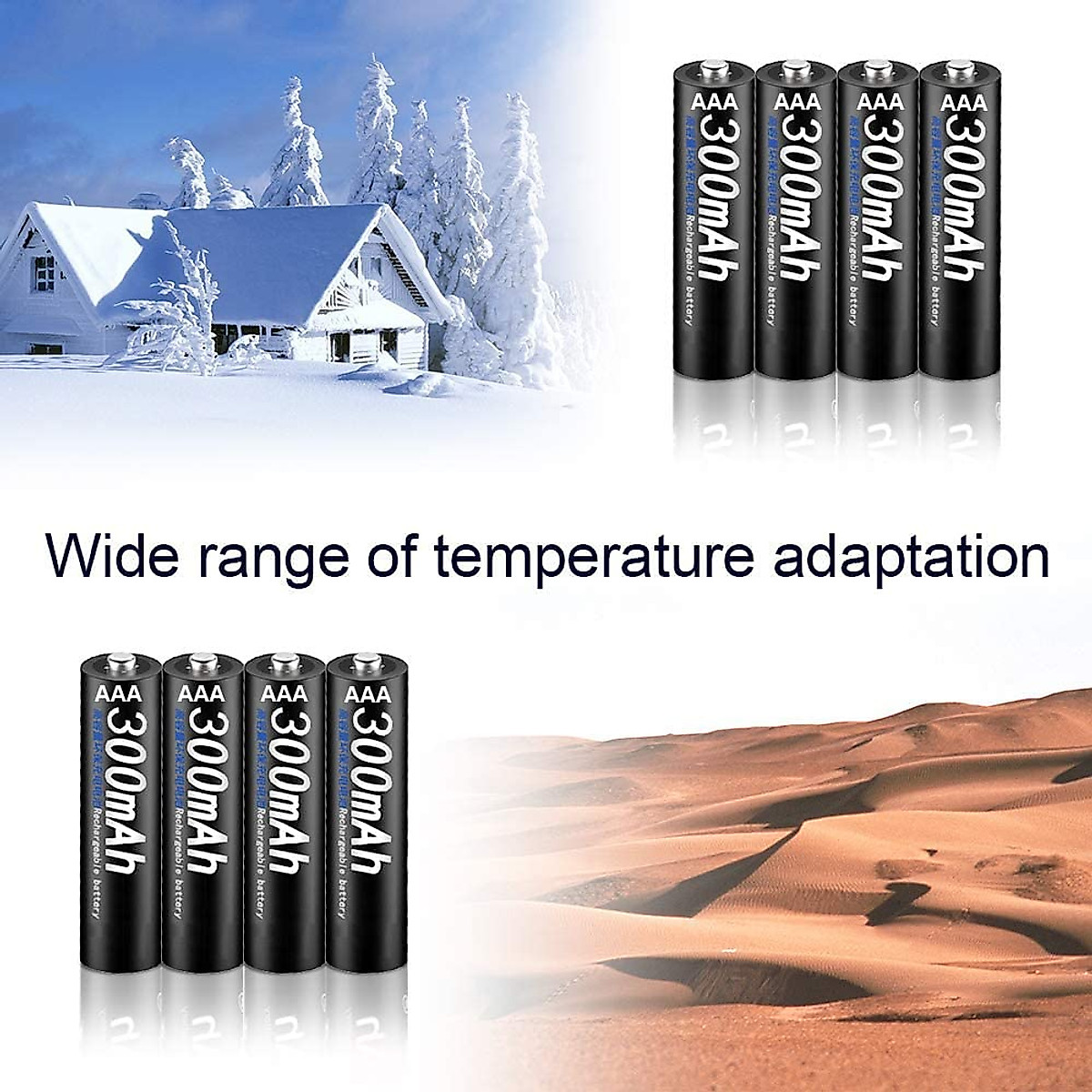 Tenbery Rechargeable Batteries AAA 300mAh 1.2v,16 Pack Ni-MH AAA Rechargeable Battery,1200 Cycle Triple A Rechargeable Batteries