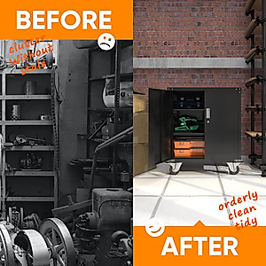 Aobabo 35.4'' Tall Metal Storage Cabinet with Wheels,Lockable Rolling Storage Cabinet for Garage,Office,Home,Steel Tool Chest Cabinet with 2 Shelves,Black