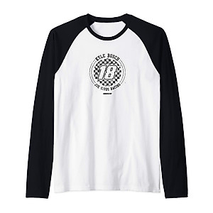NASCAR - Kyle Busch - Checkered Circle Raglan Baseball Tee