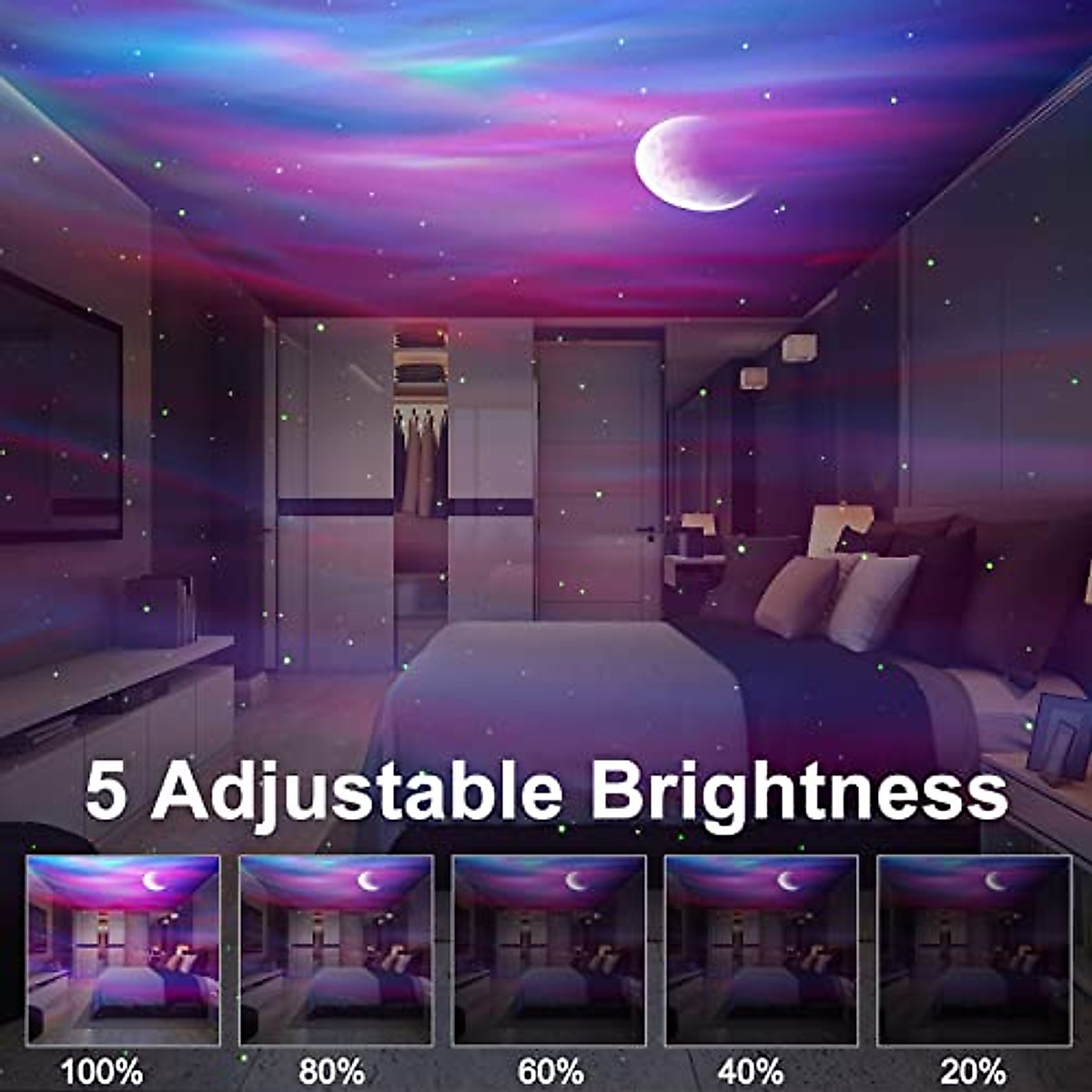 Aurora Star Light Projector with Moon & Galaxy Lights | Relax & Decorate